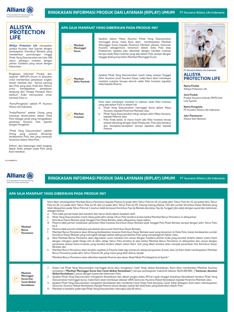 Riplay Umum Allisya Protection Life | PDF