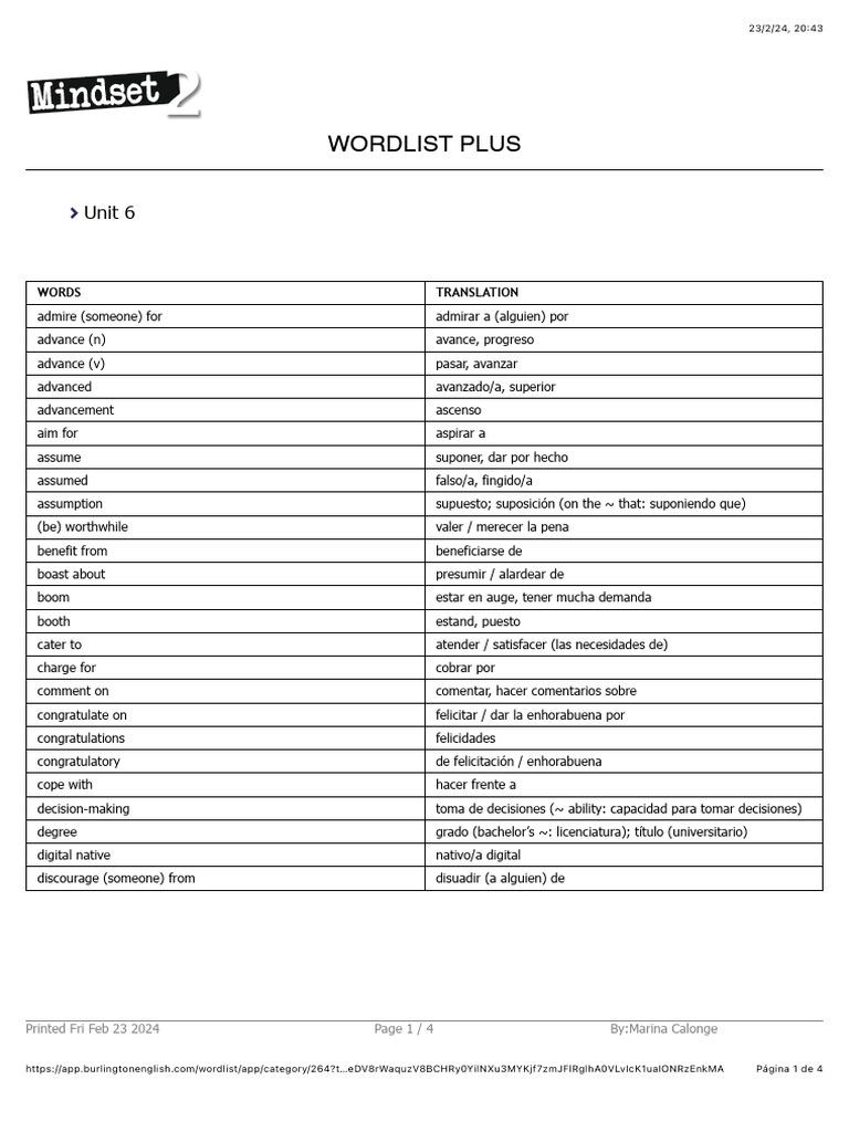 Module 6. Vocabulary | PDF