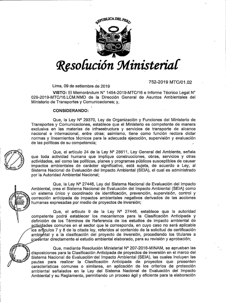 RM N 752-2019 MTC-01.02 | PDF