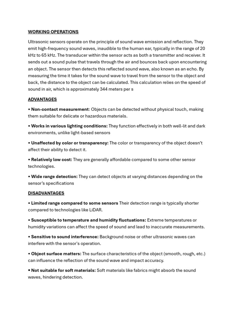 Ultrasonic Sensor | PDF