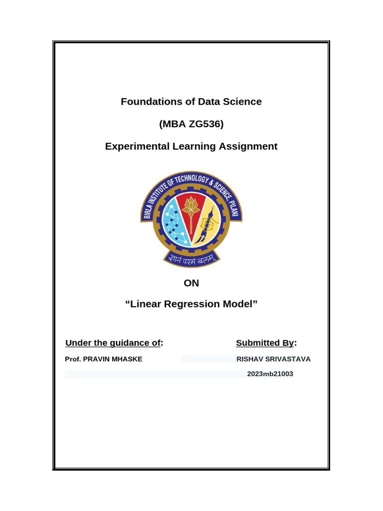 Linear Regression Model | PDF