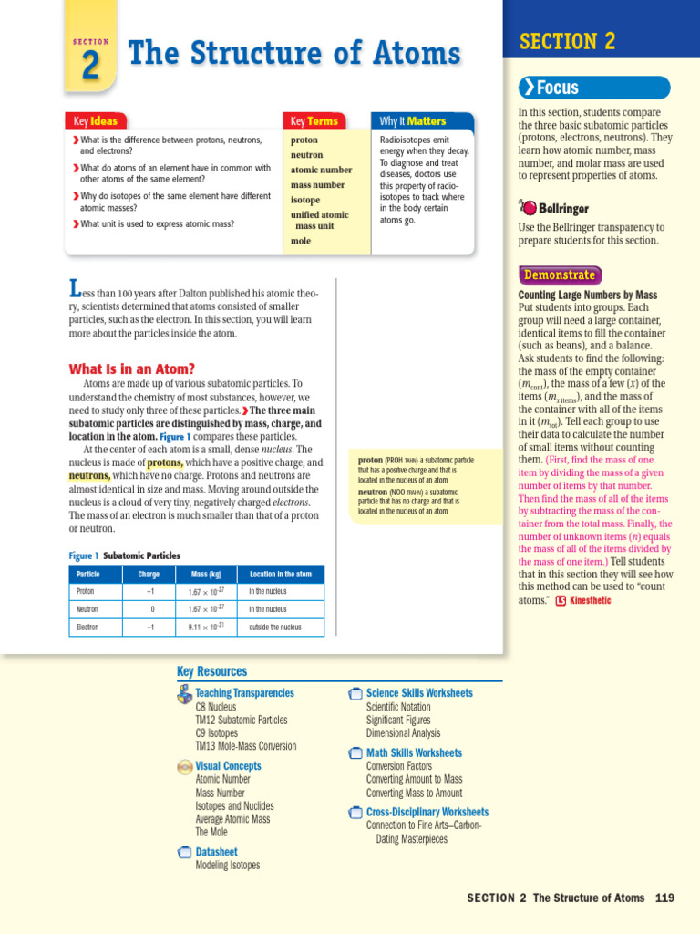 Chapter 4-Section 2 - The Structure of The Atom | PDF