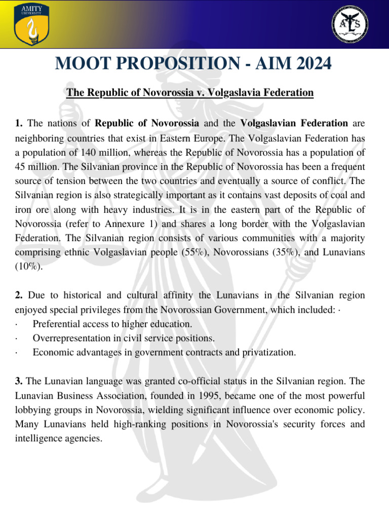 MOOT PROPOSITION. AIM 2024 | PDF