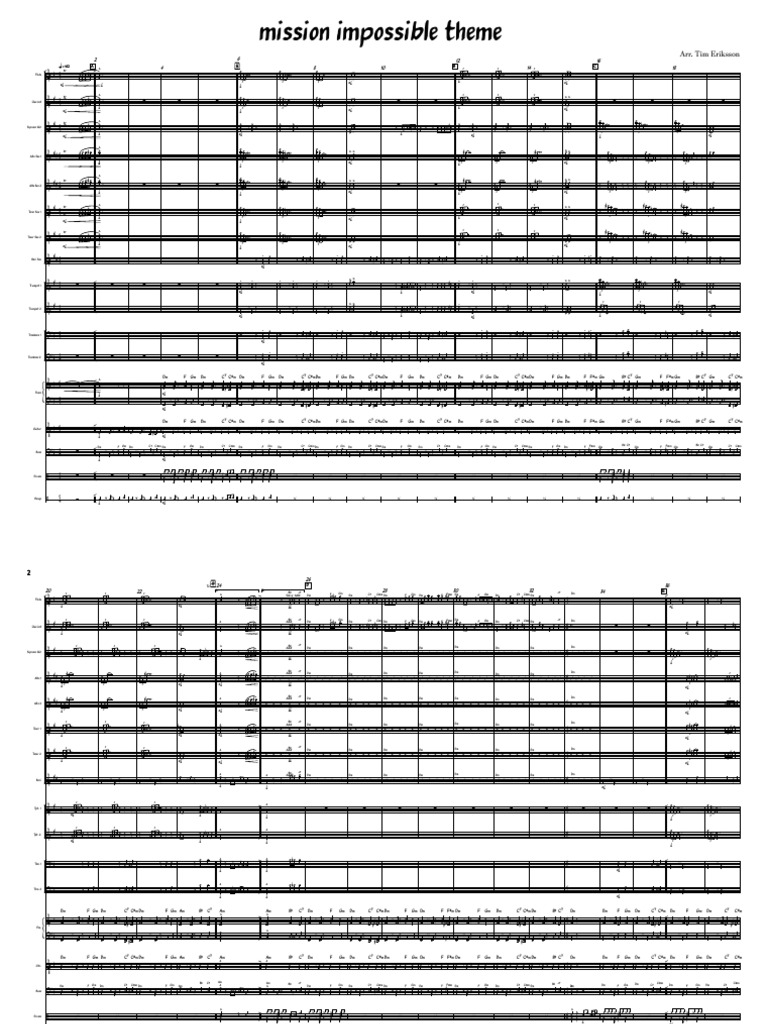 Mission Impossible Theme Big Band-Score and Parts | PDF