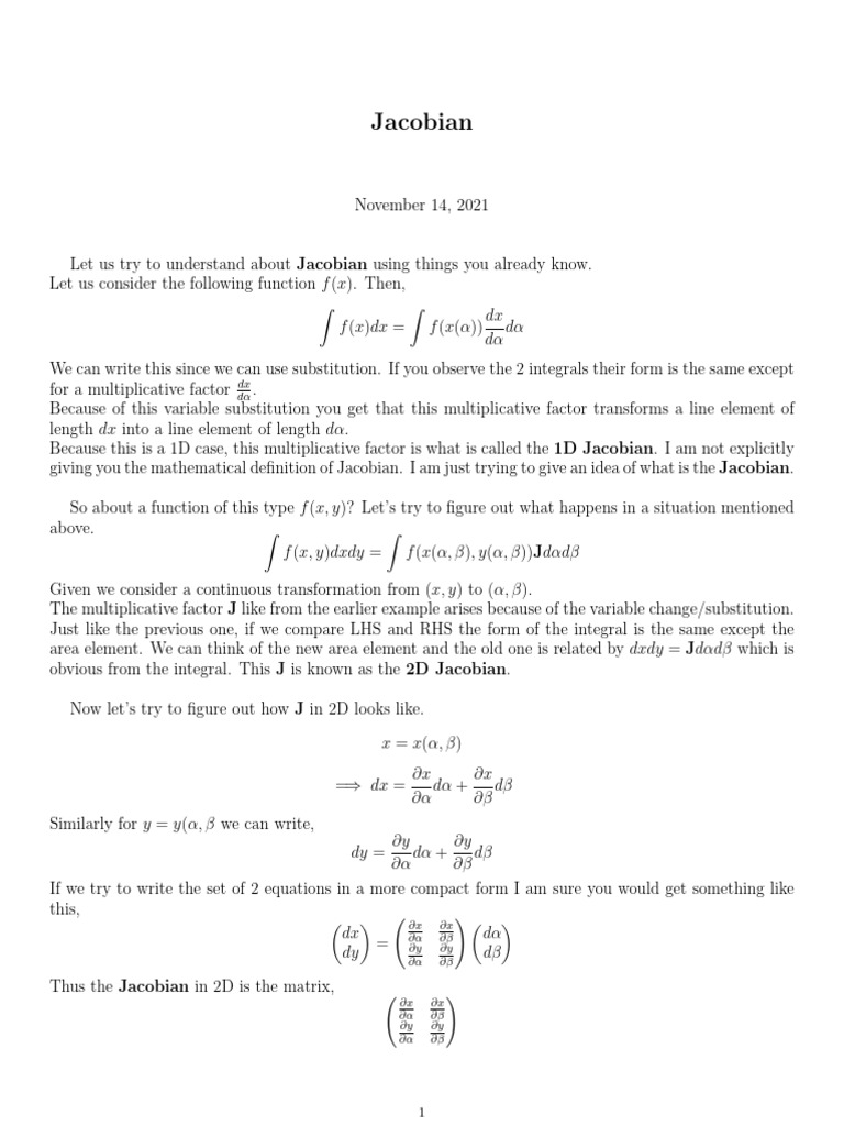 Jacobian | PDF