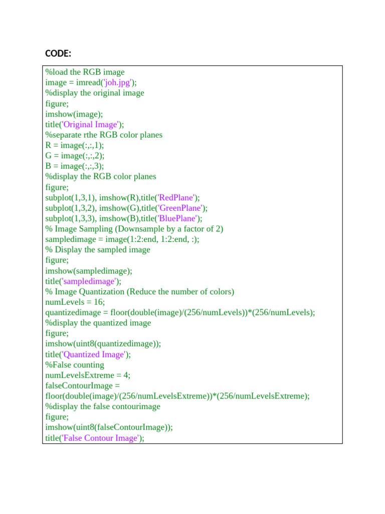 Code of P01 To P04 | PDF