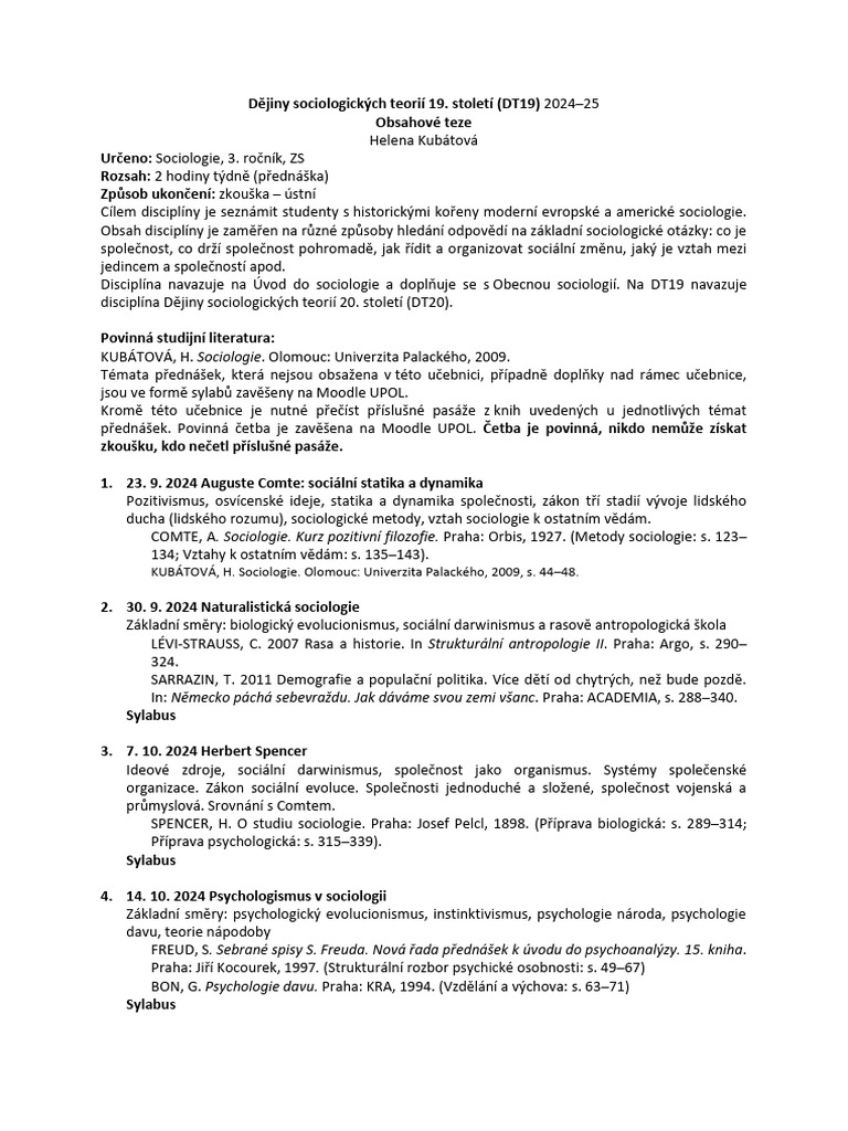 Obsahové Teze DT19 2024-25 | PDF