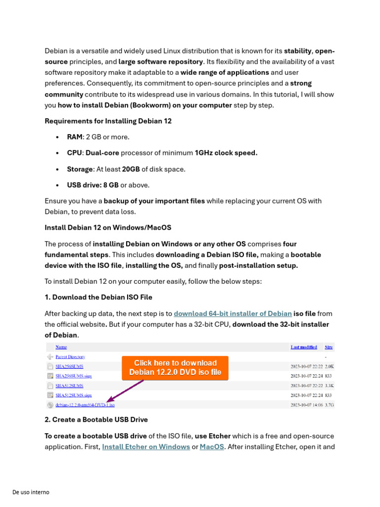 Debian 12 Instalation | PDF