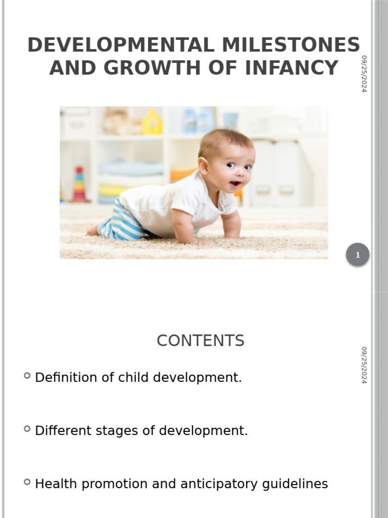 Child Developmental Milestone of Infancy | PDF