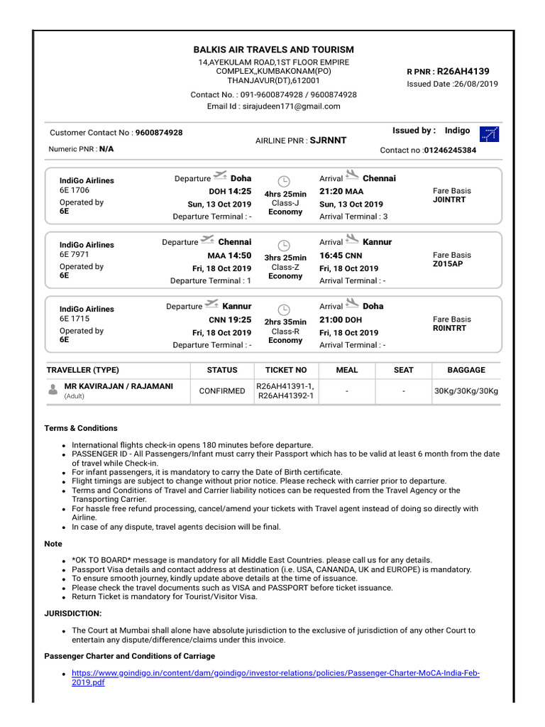 Kavirajan Ticket | PDF