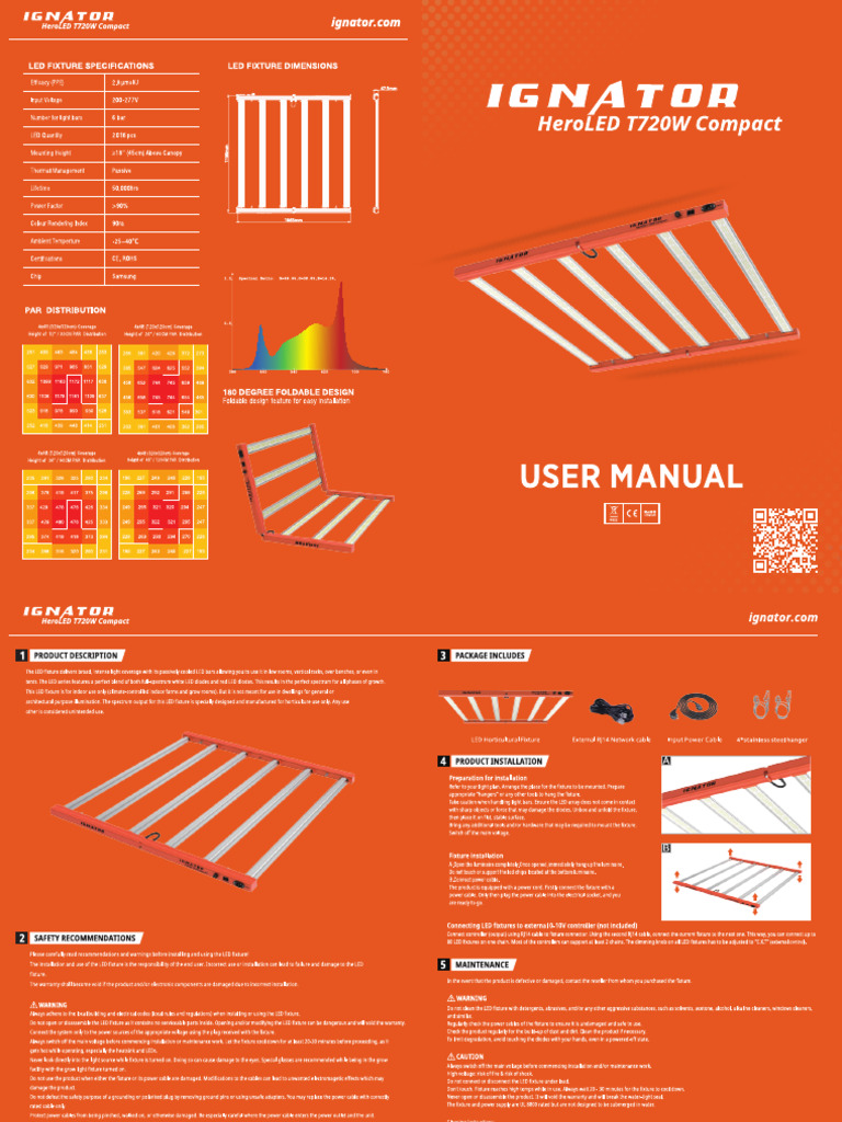 Ignator HeroLED T720W Compact User Data Sheet | PDF