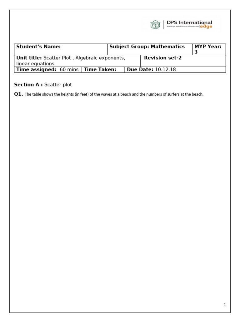 Math Task Sheet 18 MYP 3 07 12 18 | PDF