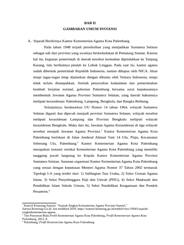 BAB II Laporan Magang Kemenag | PDF