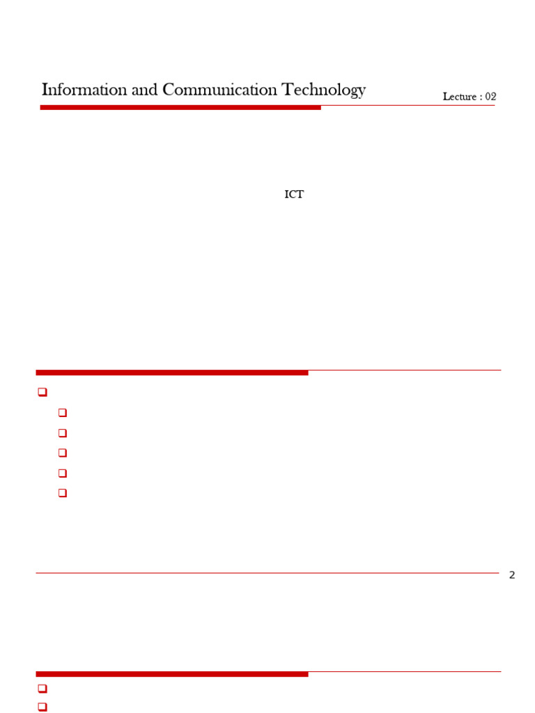 ICT Lecture 2 | PDF