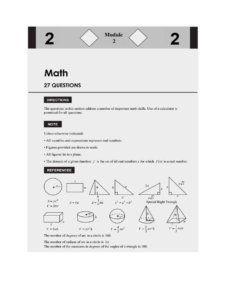 SAT Math Practice Test 3 Module 2 | PDF