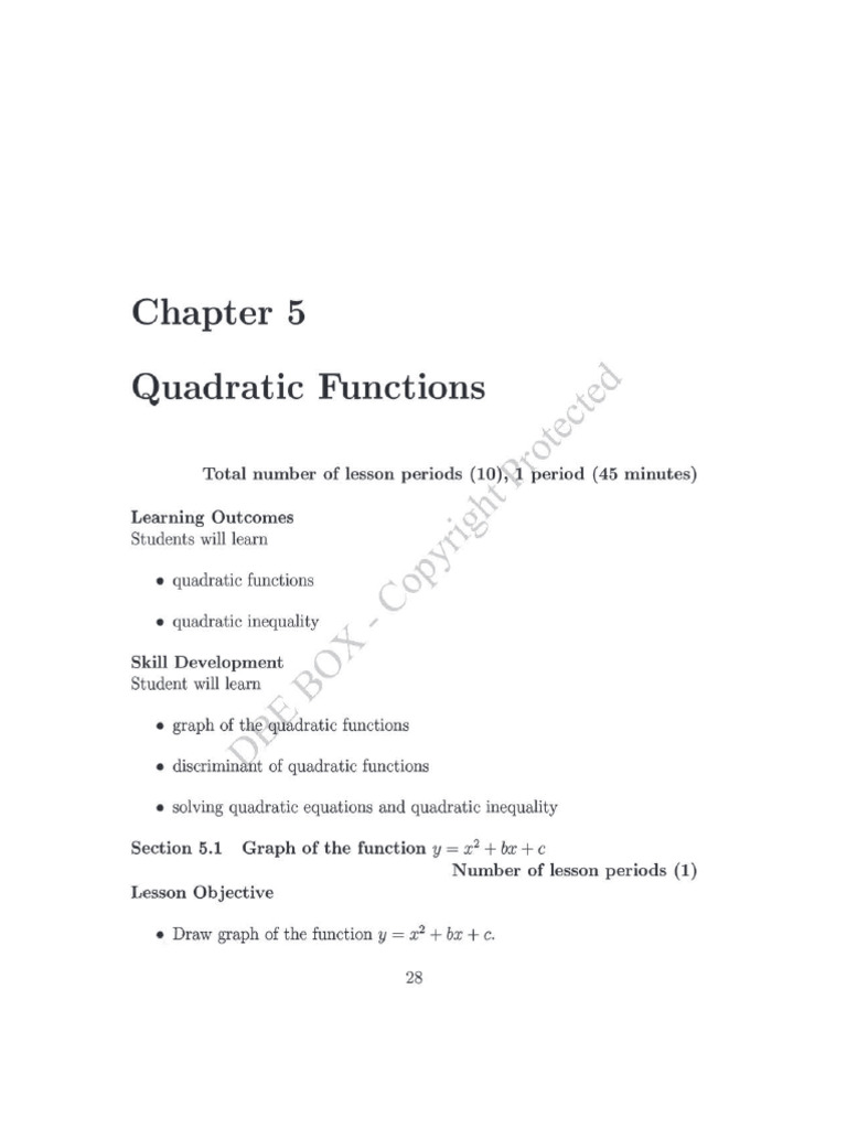Ch 5 Quadratic Functions | PDF