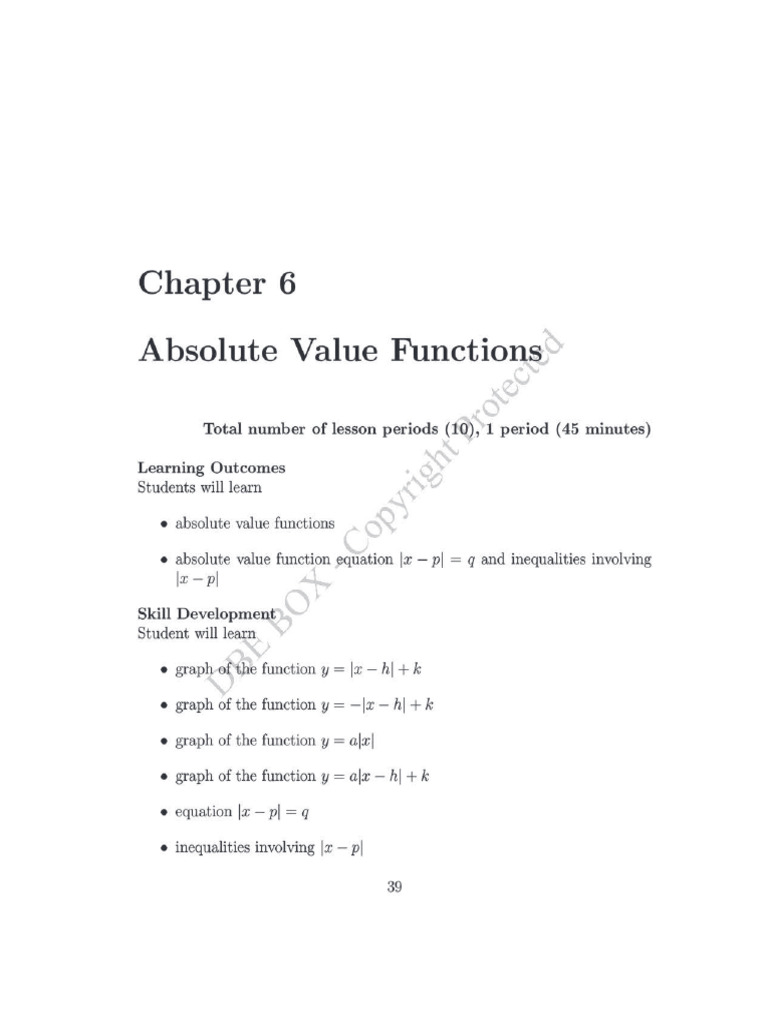 Ch 6 Absolute Value Functions | PDF