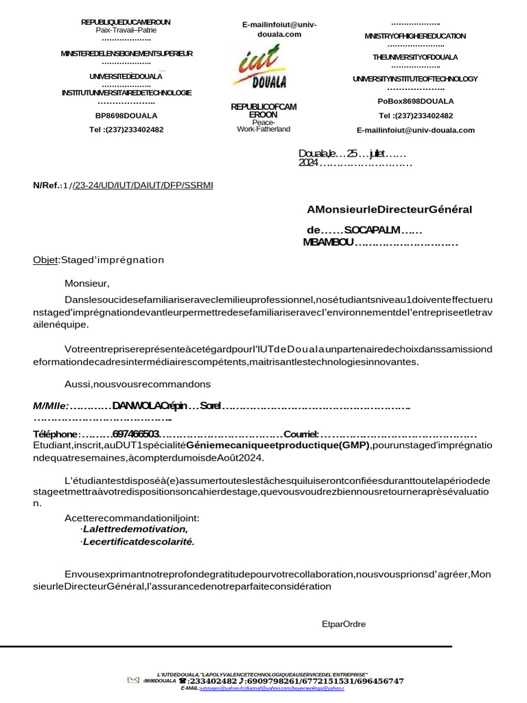 fiche de stage finale | PDF