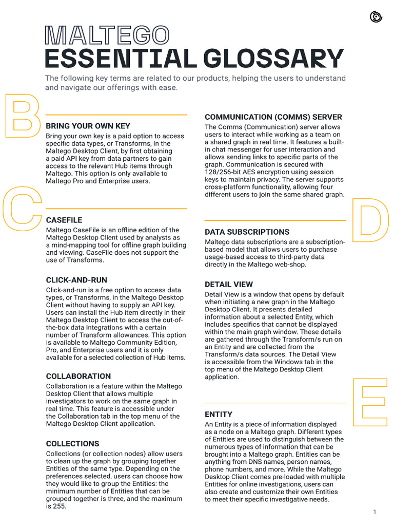 Maltego Essential Glossary | PDF