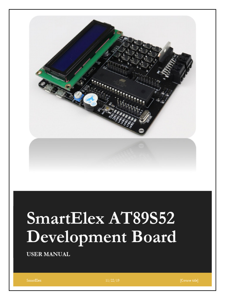 SmartElex AT89S52 Dev Board - 22nov 1 | PDF | Microcontroller | Usb
