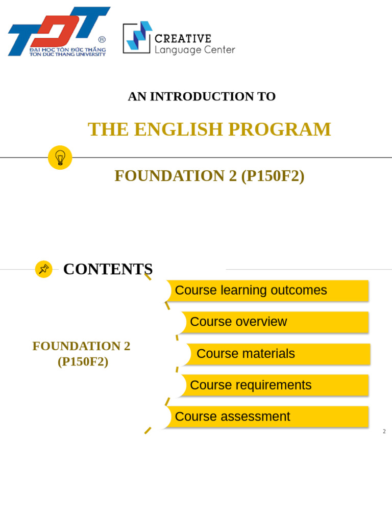 P150F2 English-Foundation-2 Day-1 Introduction | PDF
