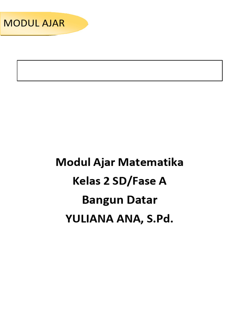 Modul Mat Kelas 2 Yuliana Ana | PDF