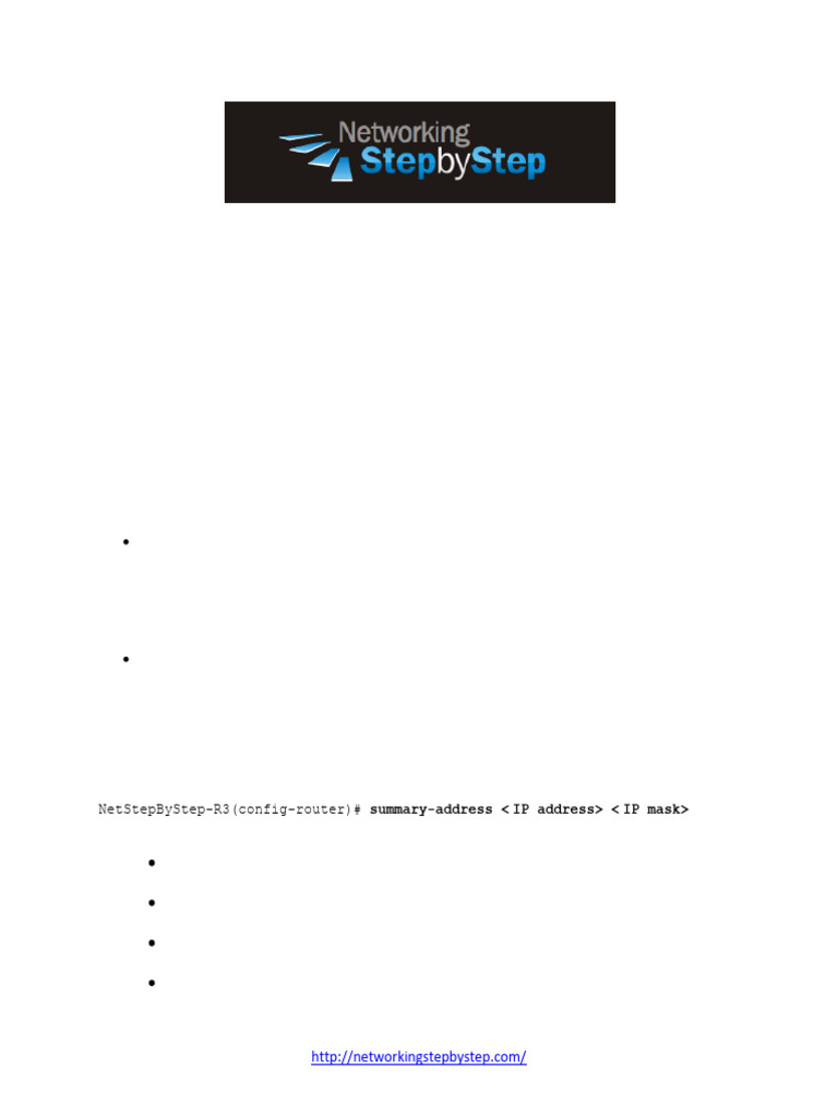 18 3 Basic Ospf Configuration Guide Route Summarization External