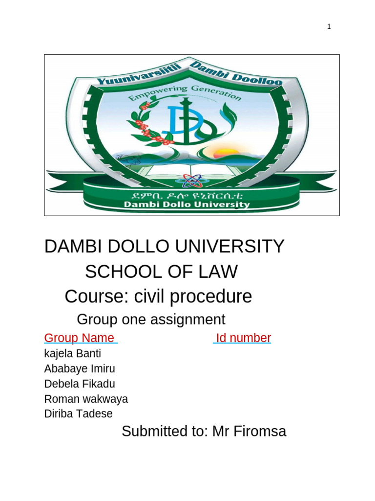 Dambi Dollo University | PDF