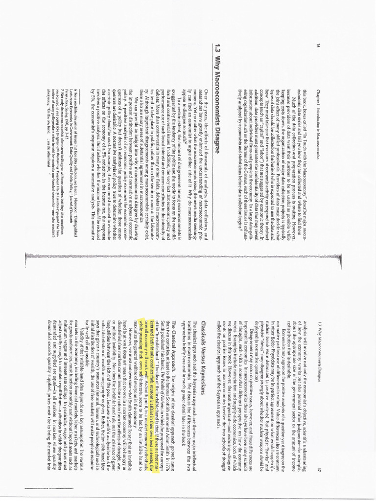 Classical and Keynesian Debate | PDF