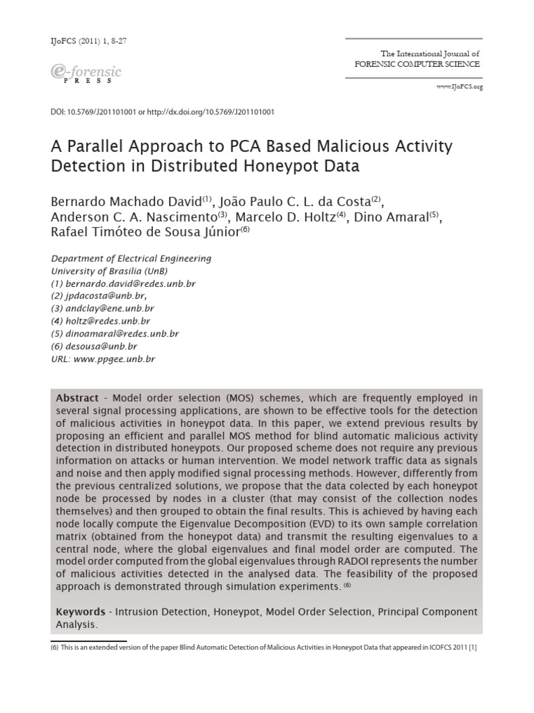 A Parallel Approach To PCA Based Malicio | PDF