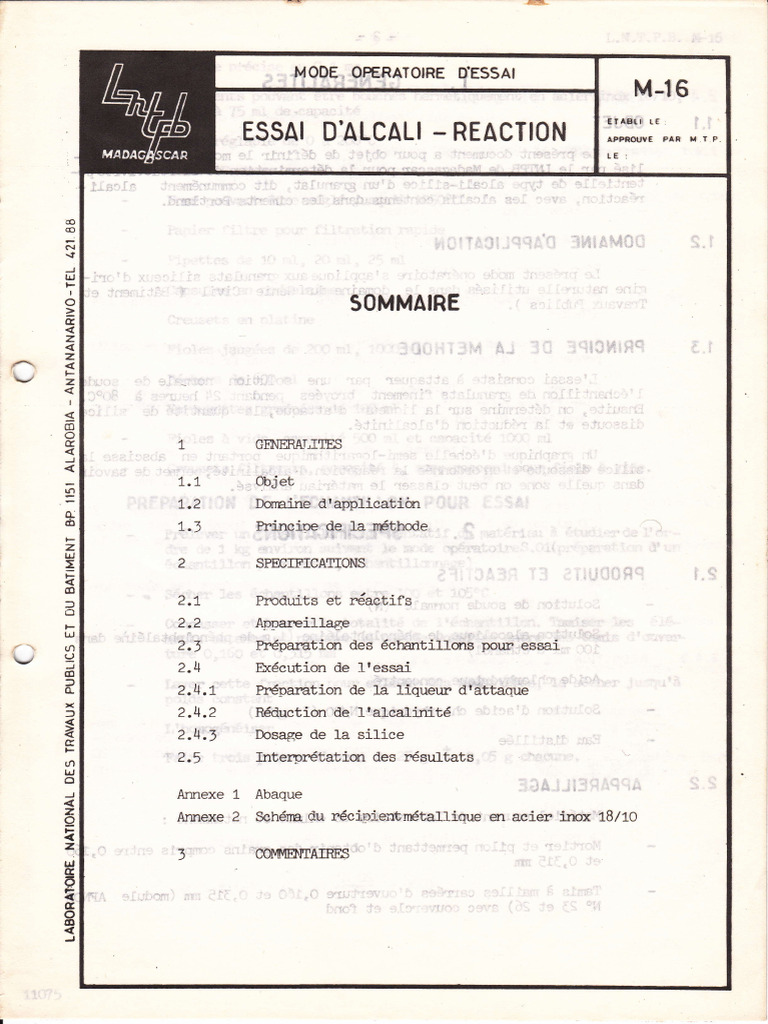 Essai D'Alcali: Reaction | PDF
