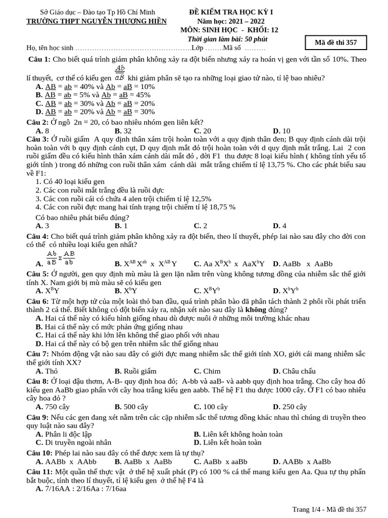 Thi hk1-12-2122 | PDF