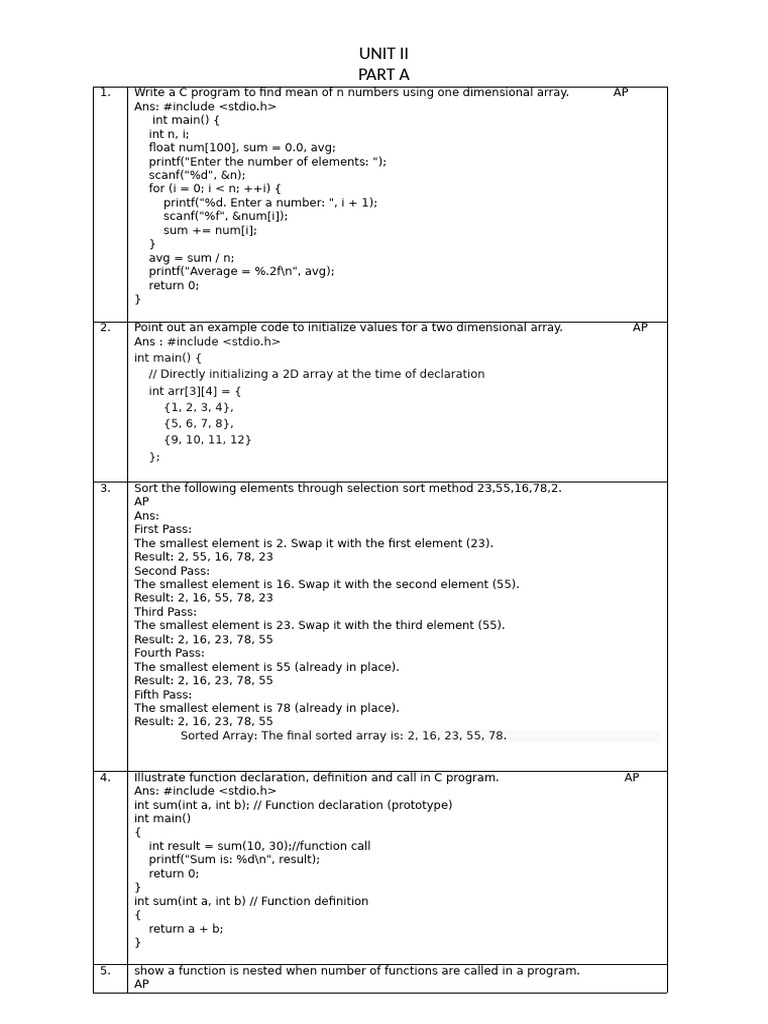cs3251 UNIT II QUESTION BANK | PDF | Integer (Computer Science) | Teaching Methods & Materials