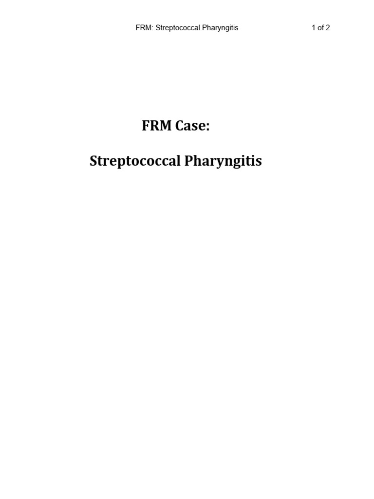 FRM1 Strep Student Final With Article | PDF