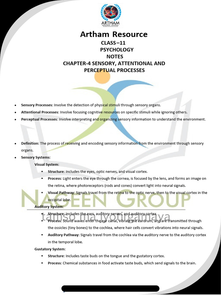 Class 11 Notes Psychology Chap 4 (2024-25) | PDF
