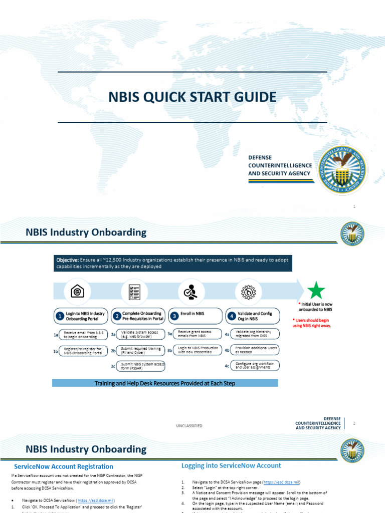 NBIS Onboarding Quick Start Guide | PDF | Login | Software