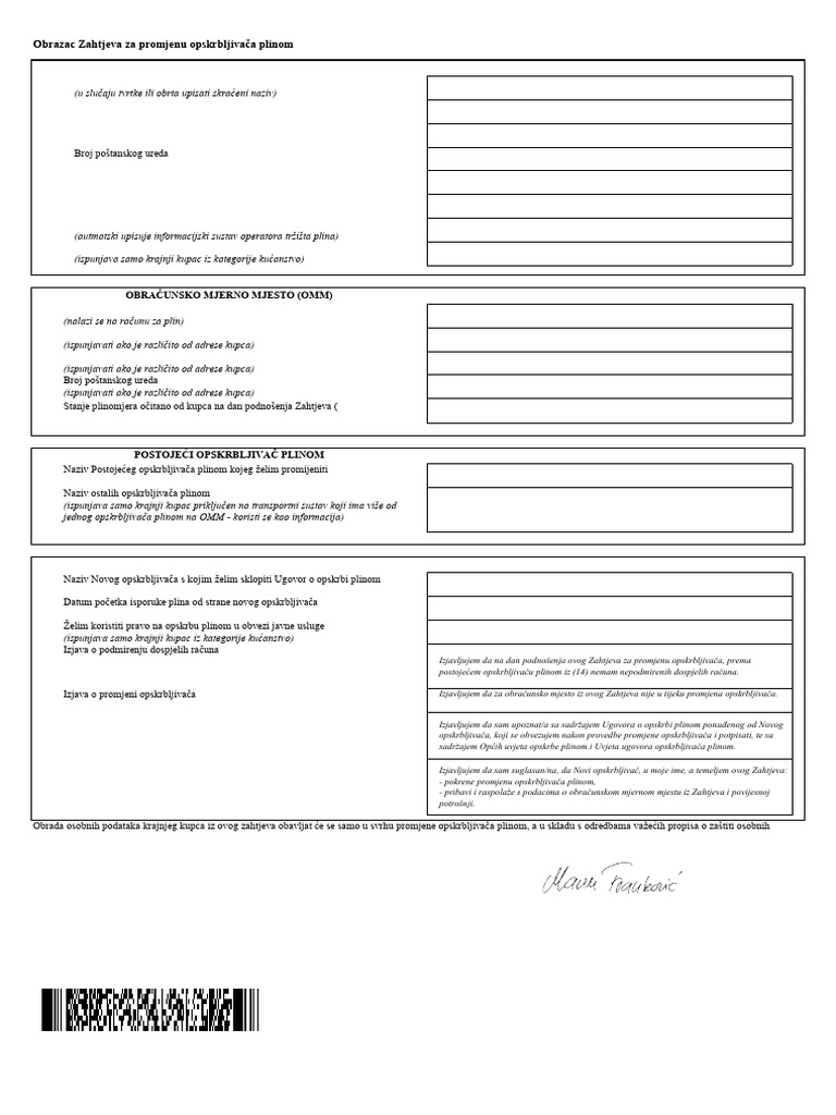 Promjena opskrbljivača_20240902 | PDF