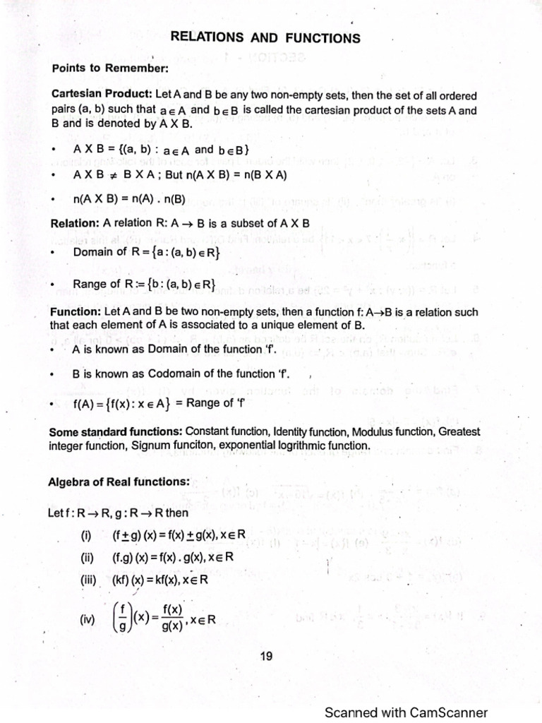 Assignment - Relations & Functions | PDF