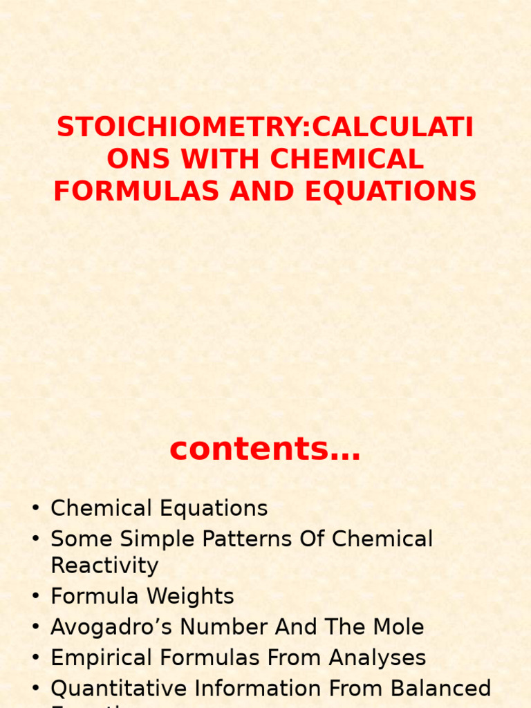 3 Ch-CHEM 100 Stoichiometry | PDF