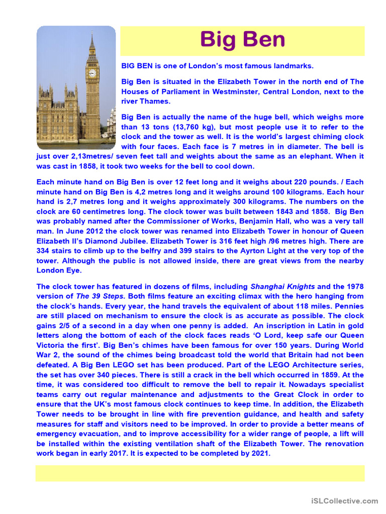 BIG BEN (Reading Comprehension) | PDF