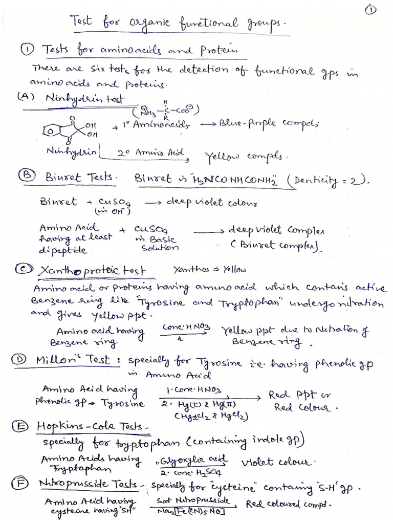 Organic Functional Group Tests | PDF