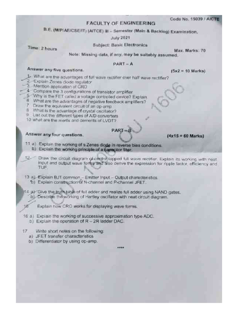 BASIC ELECTRONICS_2021 | PDF