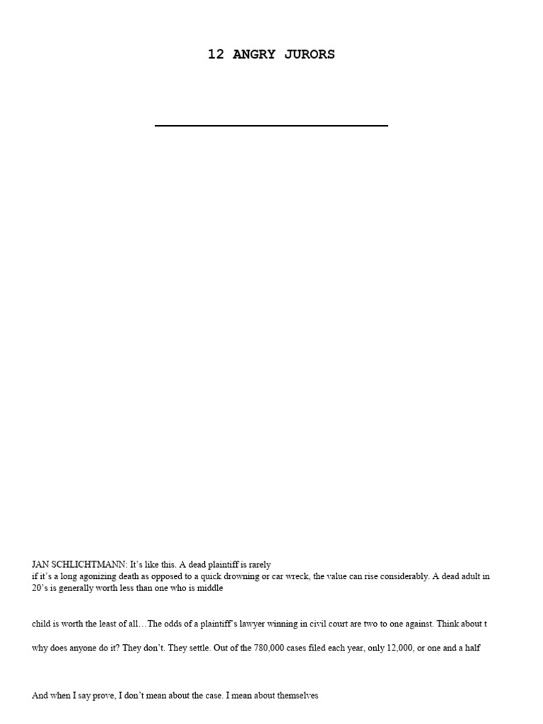 12 Angry Jurors Monologue Options | PDF