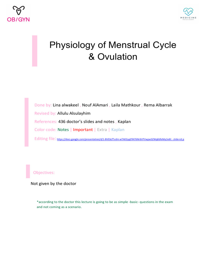 2 - Physiology of The Menstrual Cycle (Updated) | PDF