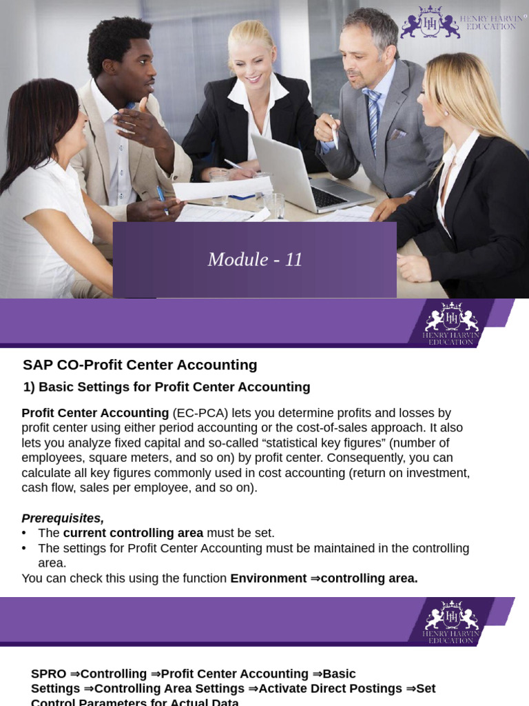 Module 11 - SAP CO-Profit Center Accounting | PDF