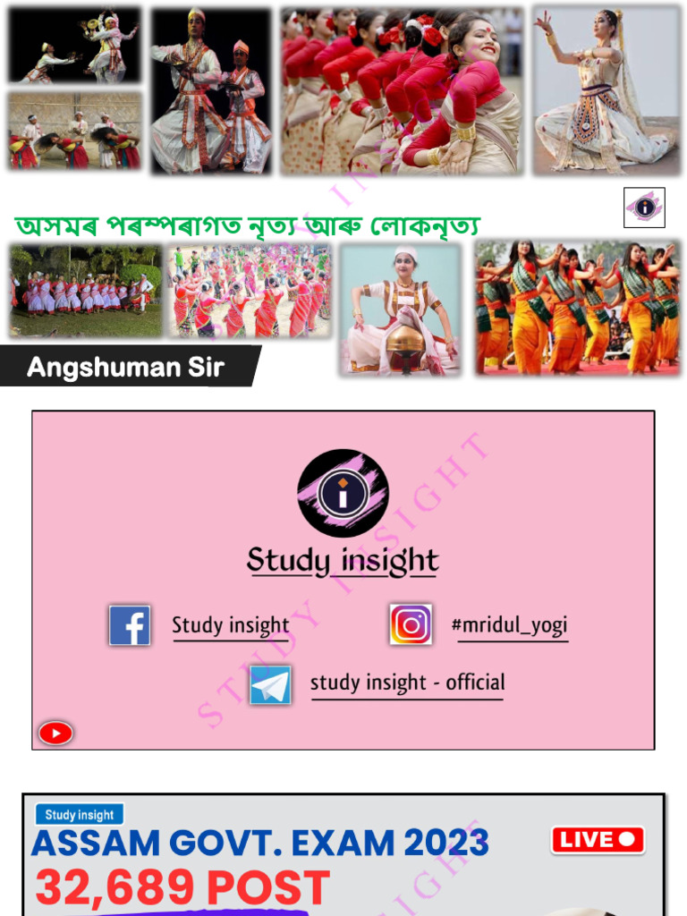 Dance Forms of Assam Study Insight | PDF | Dances