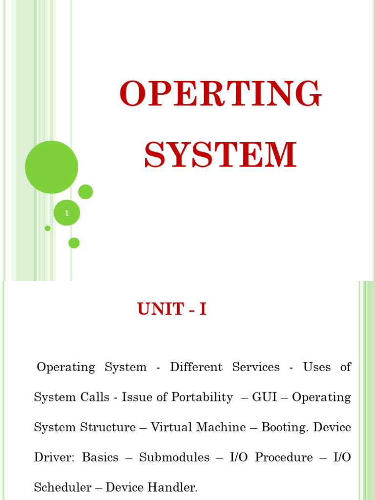 Operting System 1.1 | PDF