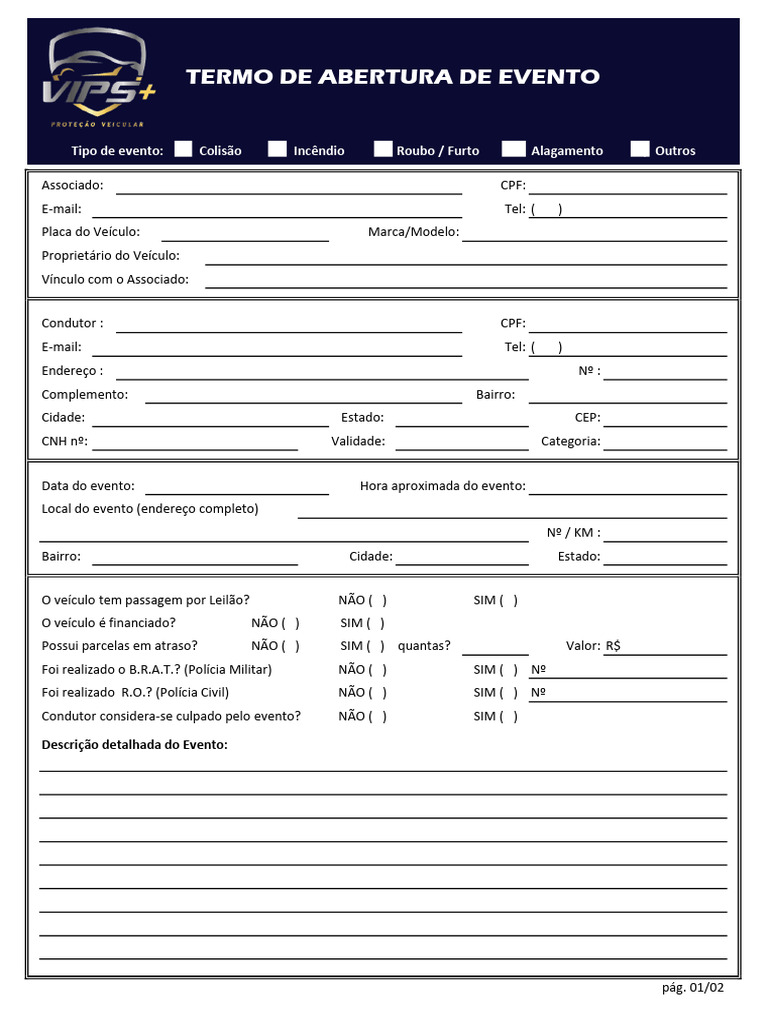 01 Termo de abertura de evento pg 1 | PDF