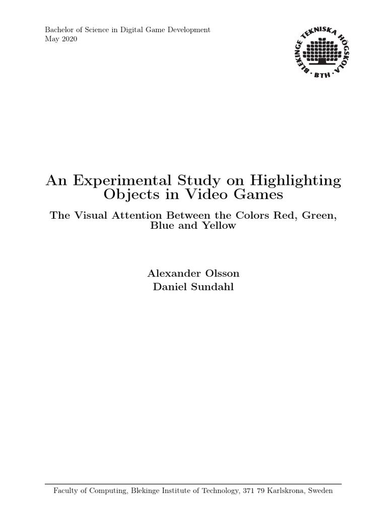 Highlight Objects in Video Games | PDF