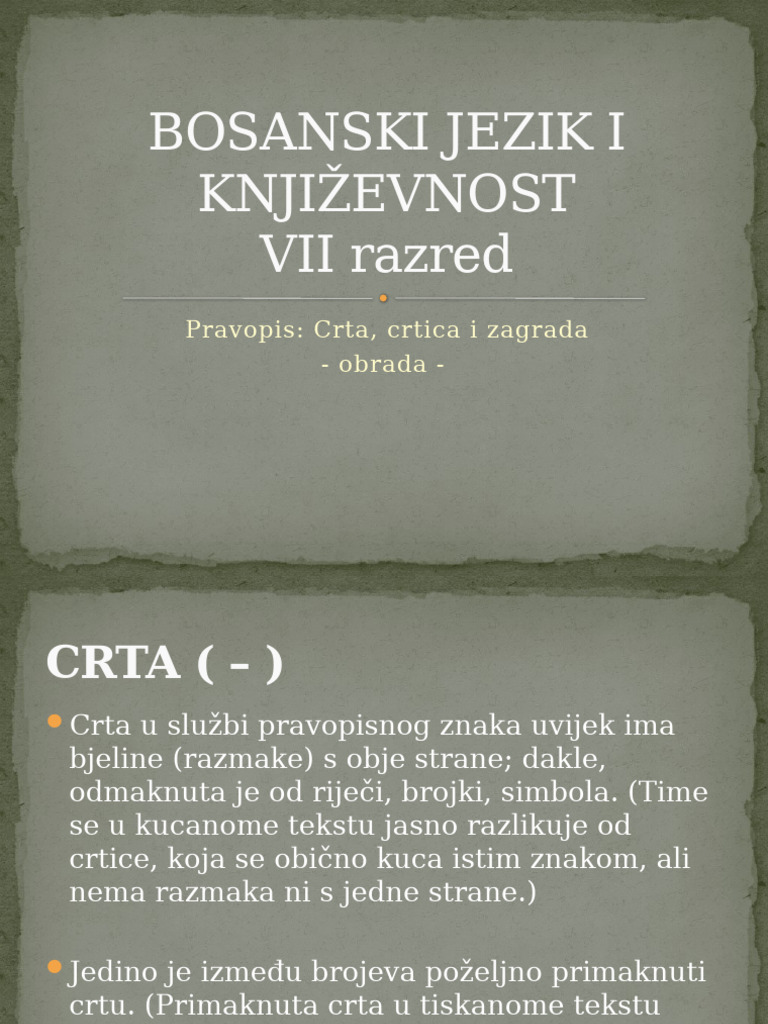 Bosanski 7, Crta, Crtica Zagrada | PDF
